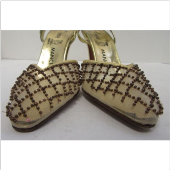 Rene Mancini | Shoes | Rene Mancini Gold Beaded Pumps Size 385 | Poshmark